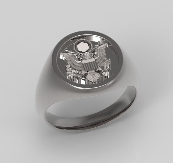 American Flag Ring Silver Signet Man Rings Ring for - Etsy