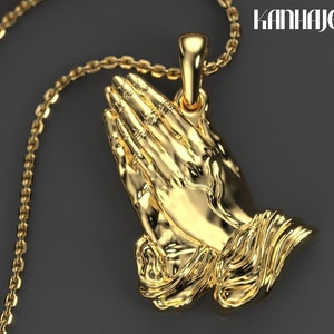 Jesus Praying Hands Silver Necklace Religious Gifts Gift for - Etsy