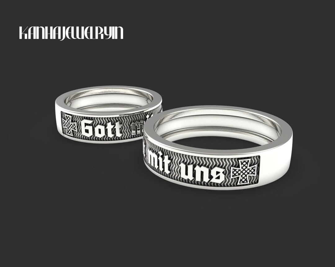 925 Starling Silver Handmade Gott Mit Uns Ring, Real Silver Ring, Old ...