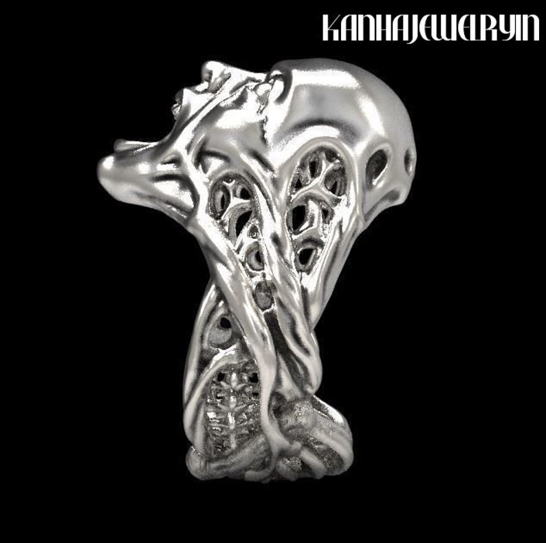 925 Starling Silver Scream Ring Silver Signet Man Ring - Etsy