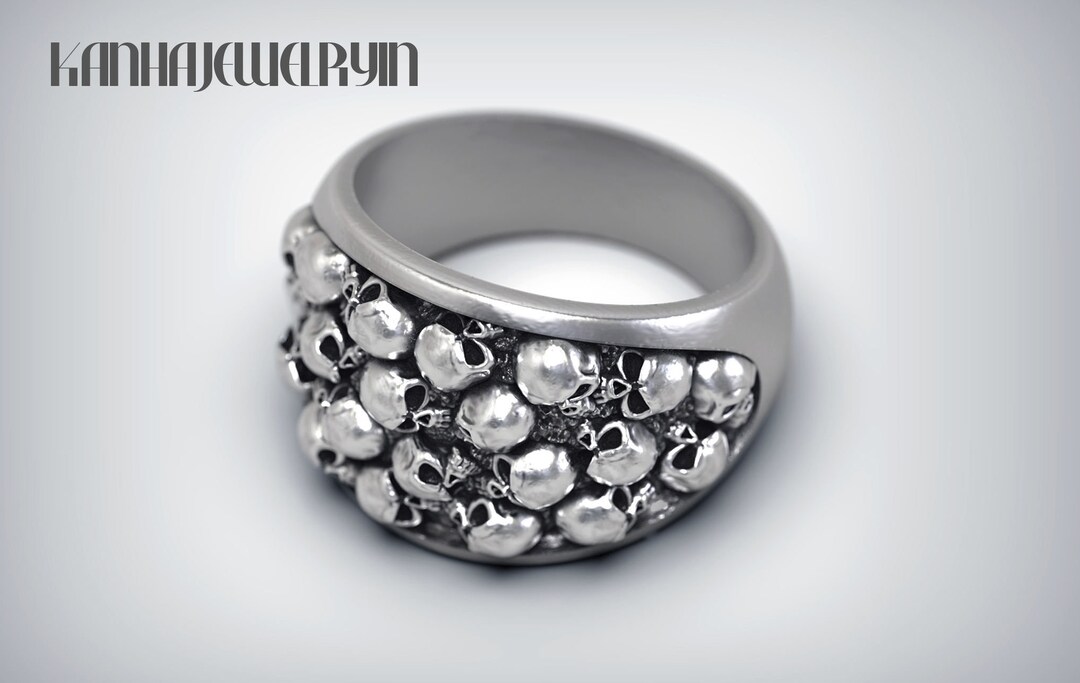 Skulls Pile of Skull Ring Skull Ring Bones Skull Ring - Etsy