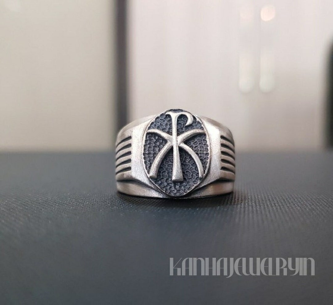 Chi Rho Constantines Cross Christogram Christian Ring - Etsy