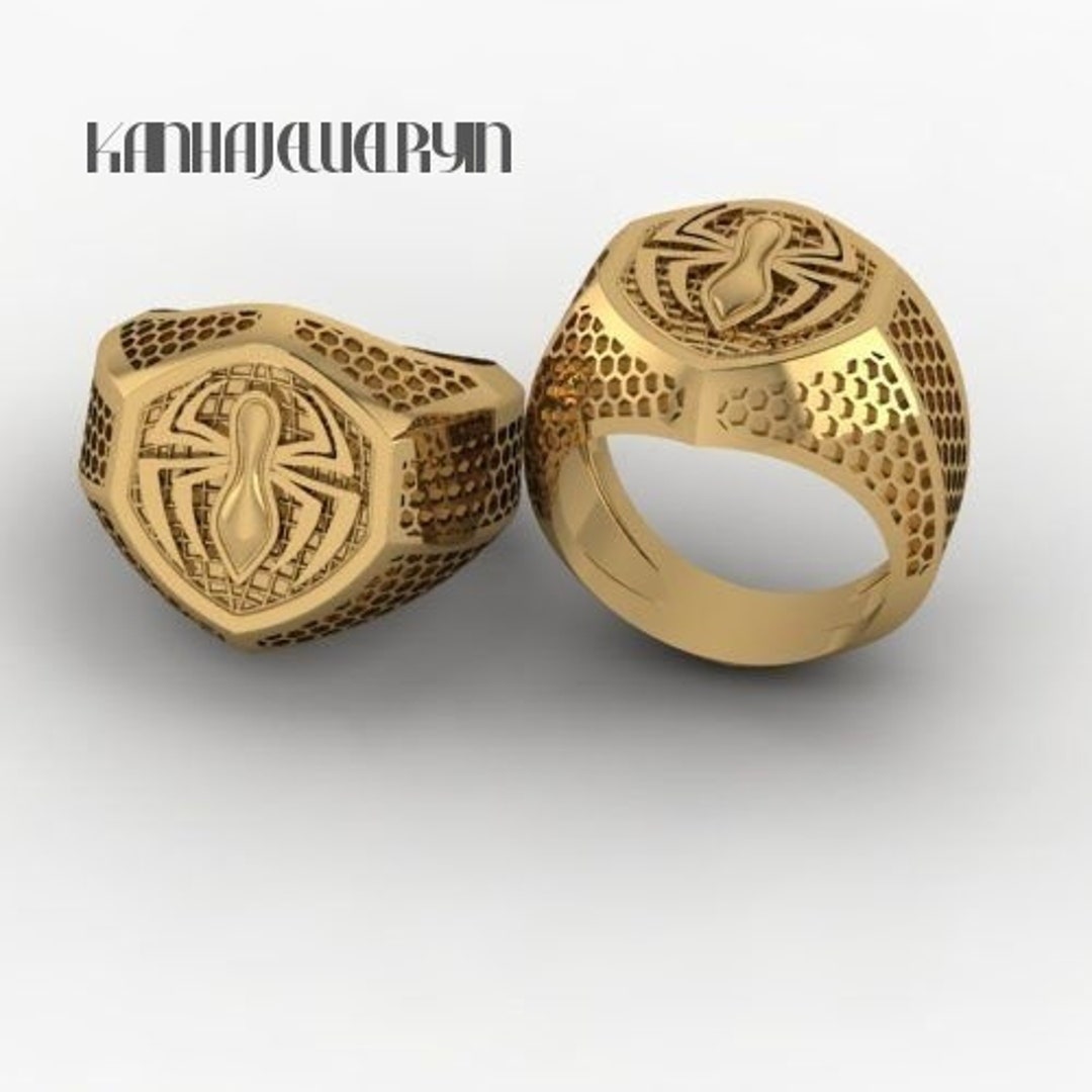 925 Starling Silver Handmade Spiderman Ring for Man, Spider Man ...