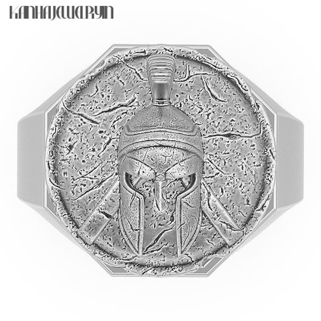 Spartan Helmet Ring Silver Spartan Rings Gladiator Ring Men - Etsy