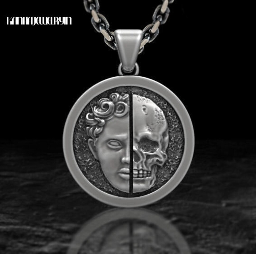 925 Starling Silver Skull-with-face Handmade Pendant, Skull Pendent. - Etsy