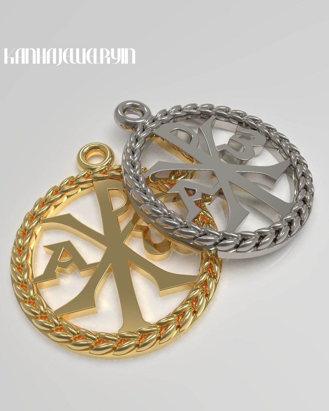 925 Starling Silver Handmade Chi Rho Necklace, Custom XP Chi Rho ...