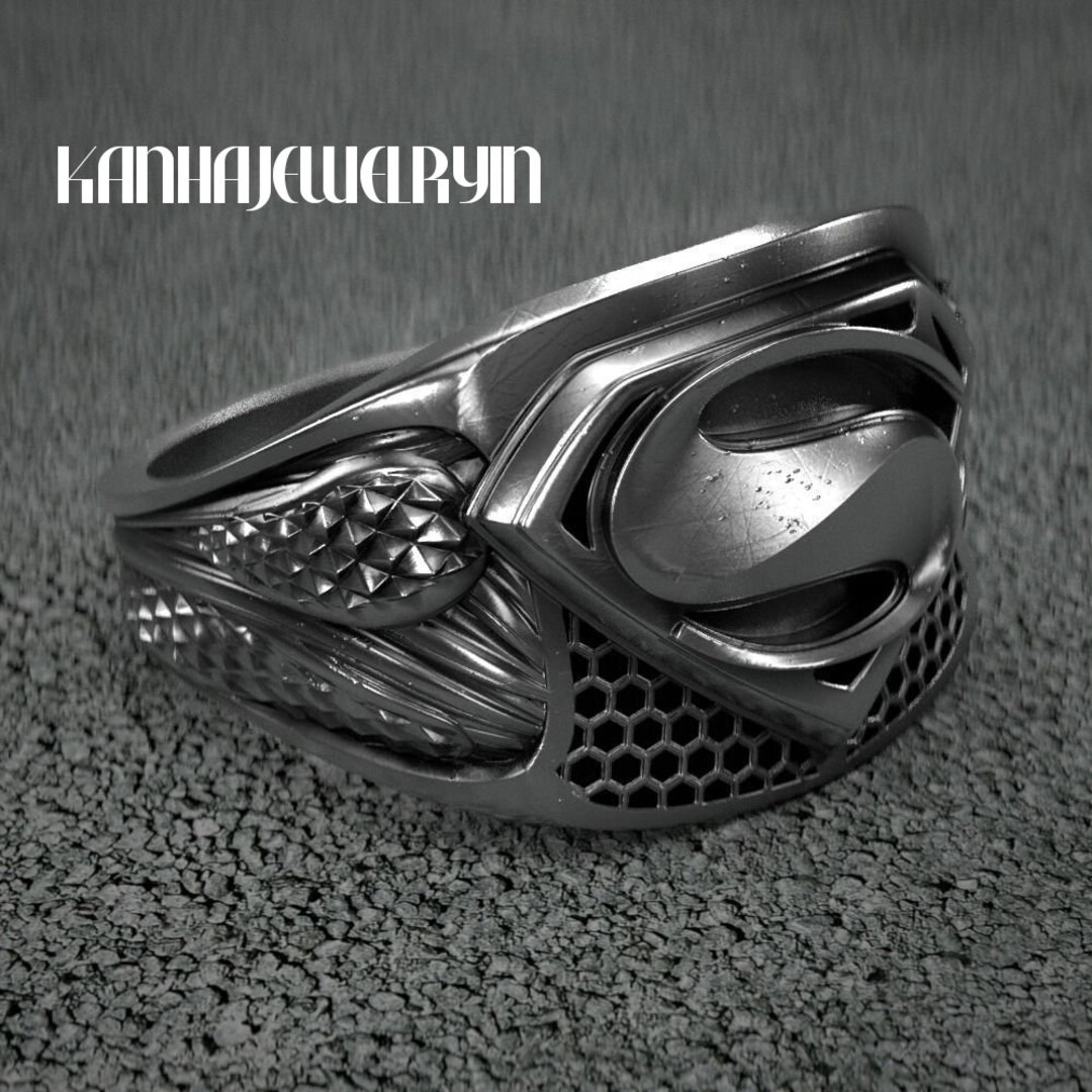 925 Starling Silver Handmade Superman Ring for Man, Superman Inspired ...