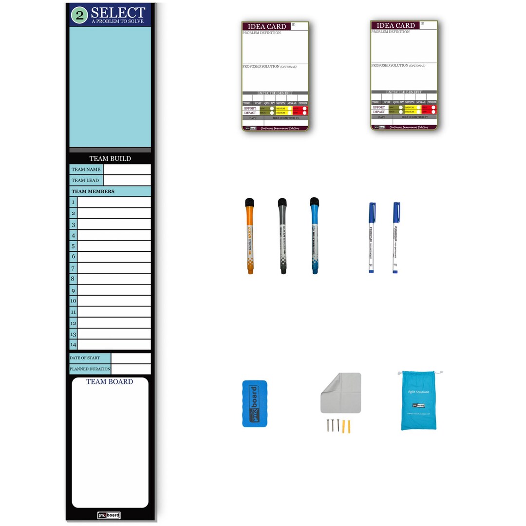 Kaizen Select Board Set – Visual Team Launch & Communication Board for ...