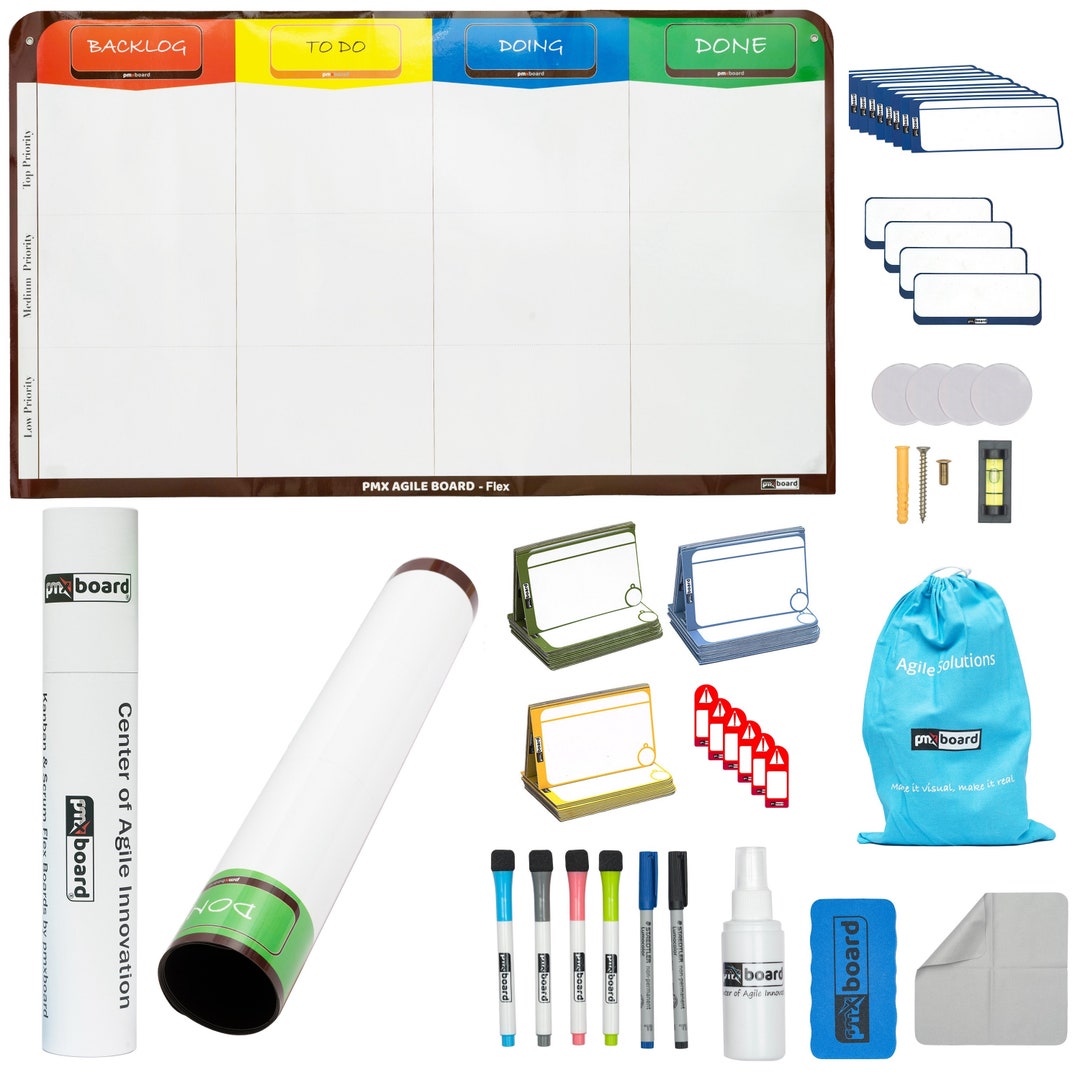 4 Column Magnetic Kanban Board, Magnetic Scrum Board, Flexible Agile ...