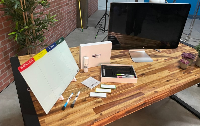 Double Sided Desktop Kanban Board and Desktop Whiteboard Full Toolset ...