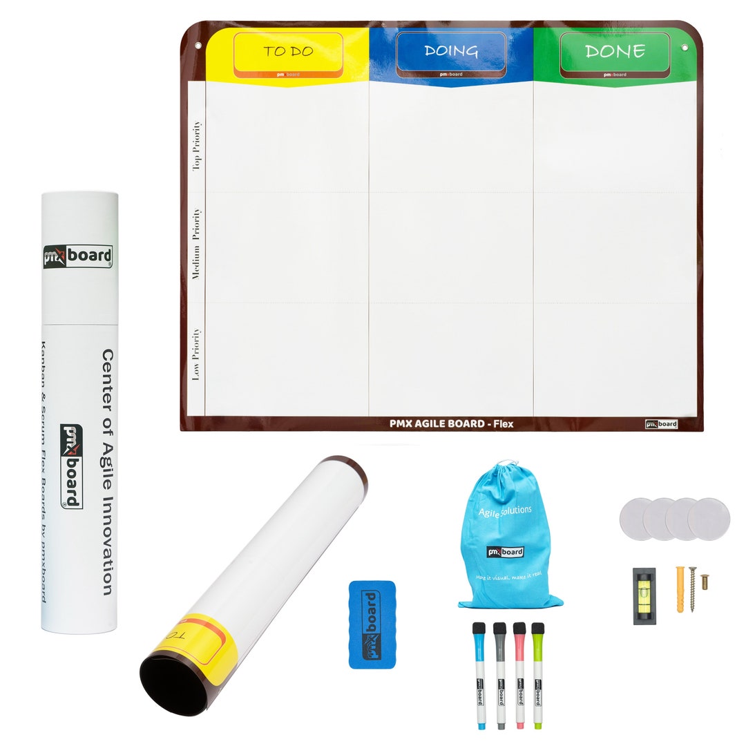 3 Column Magnetic Kanban Board, Scrum Board Flexible, Agile Management ...
