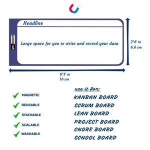 Magnetic Detail Cards for Kanban Board, Scrum Board, Chore Board ...