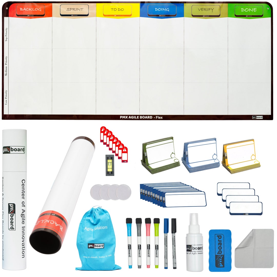 6 Column Magnetic Kanban Board, Magnetic Scrum Board, Flexible Agile ...