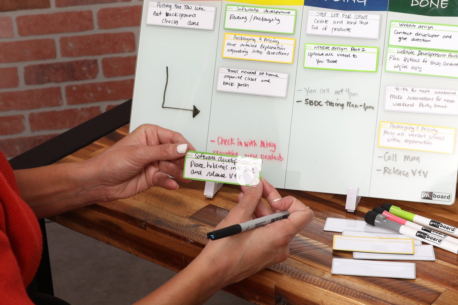 Double Sided Desktop Kanban Board and Desktop Whiteboard Full Toolset ...