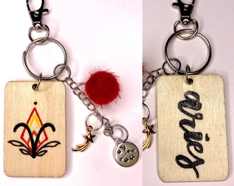 Aries Zodiac Keychain - Etsy