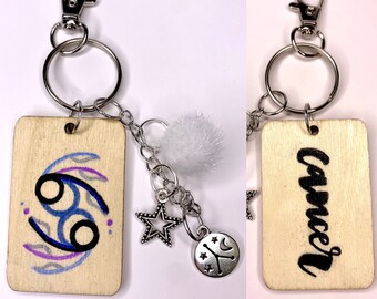 Cancer Zodiac Keychain - Etsy