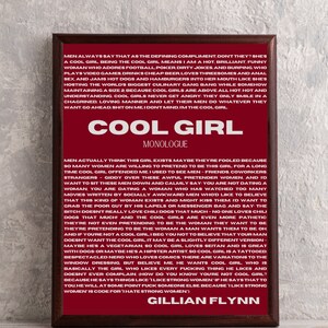 Gone Girl Cool Girl Quote Wall Print Digital Download Feminist Prints ...