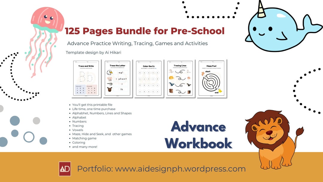 Advance Preschool Workbook 125 Pages, Start Your Digital Business by ...