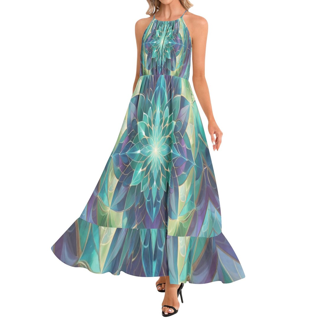 Azure Symmetry Gown: Stunning Geometric Bloom Dress for Events ...
