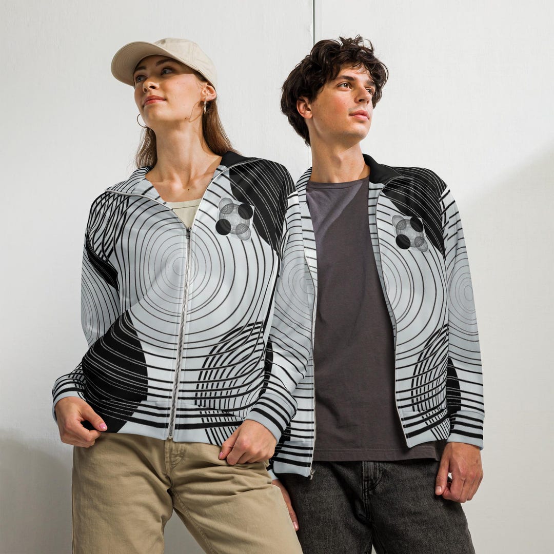 Eco-friendly Zip-up Track Jacket With Circle Design - Recycled ...