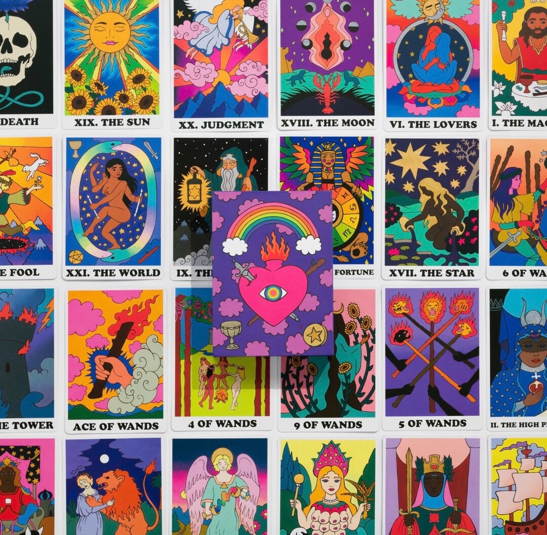 Rainbow Heart Tarot Deck - Etsy