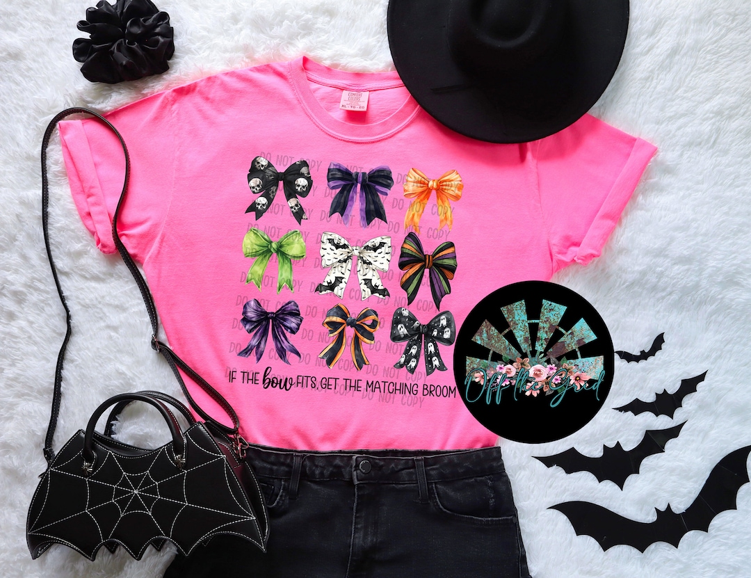 If the Bow Fits, Get the Matching Broom PNG File Preppy Halloween Bow ...