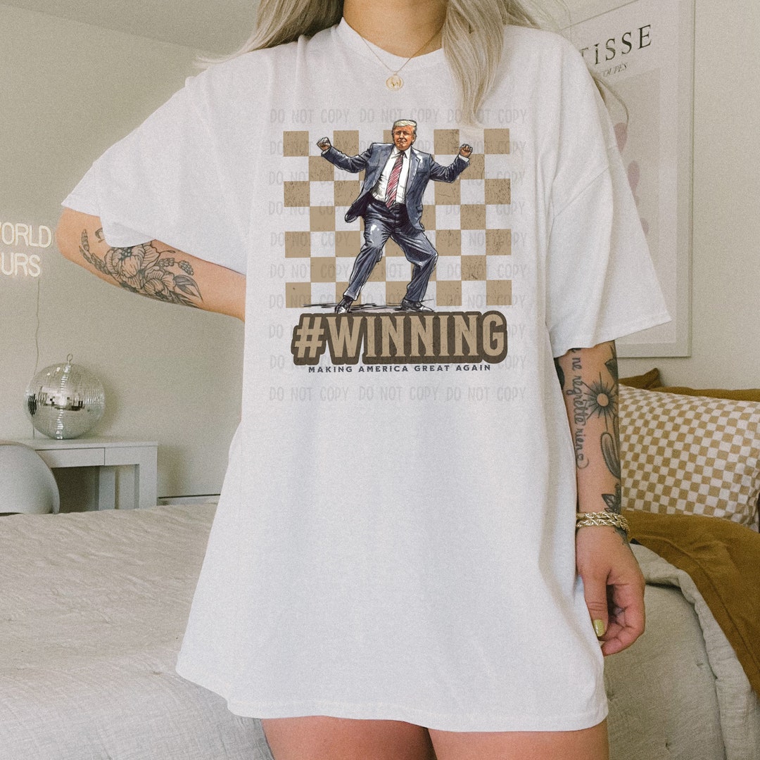 Brown Checkered Winning Trump T-shirt 990 Trump Train Make America ...