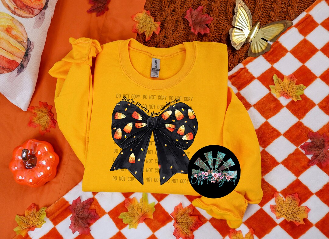 You're Sweeter Than Candy Corn PNG File Preppy Halloween Bow ...
