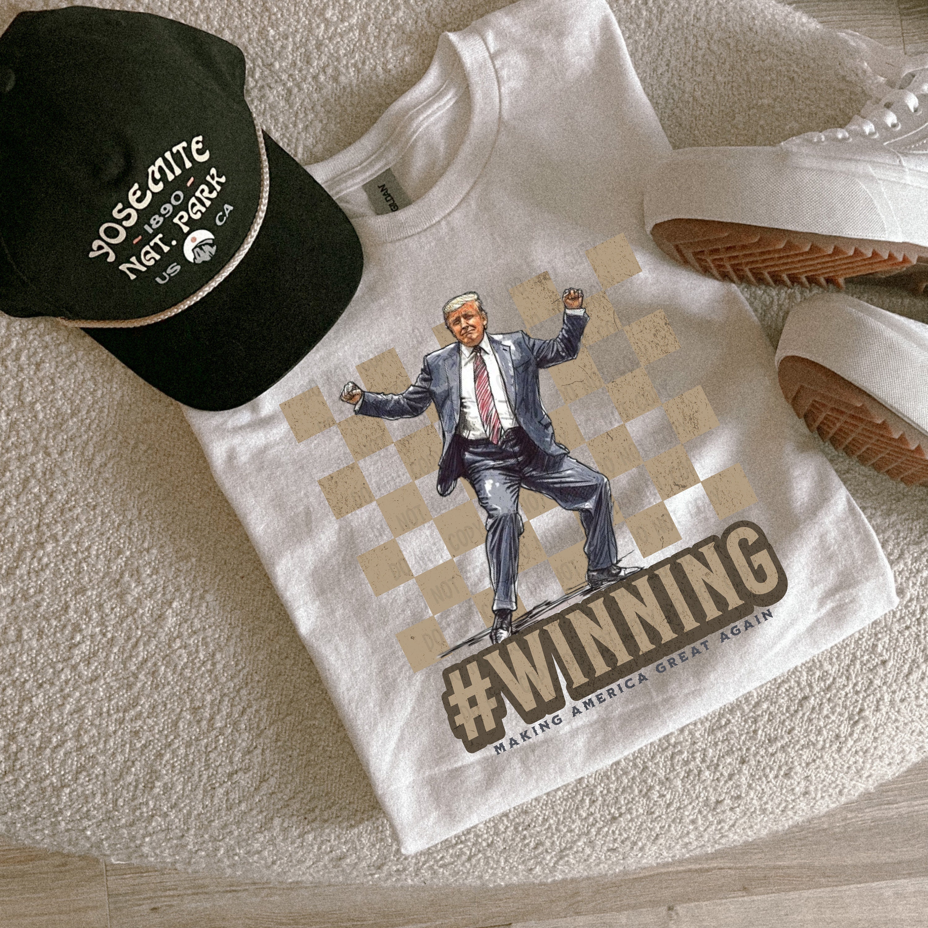Brown Checkered Winning Trump T-shirt 990 Trump Train Make America ...