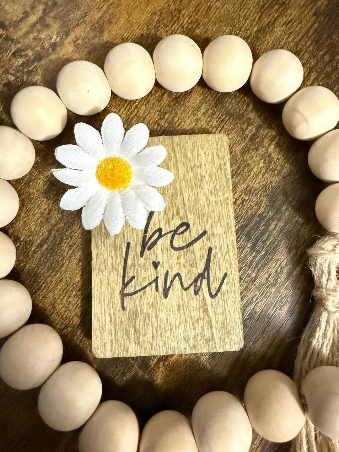 Wooden Home Decor Tile, Be Kind Sign, Farmhouse Garland Tag, Family ...