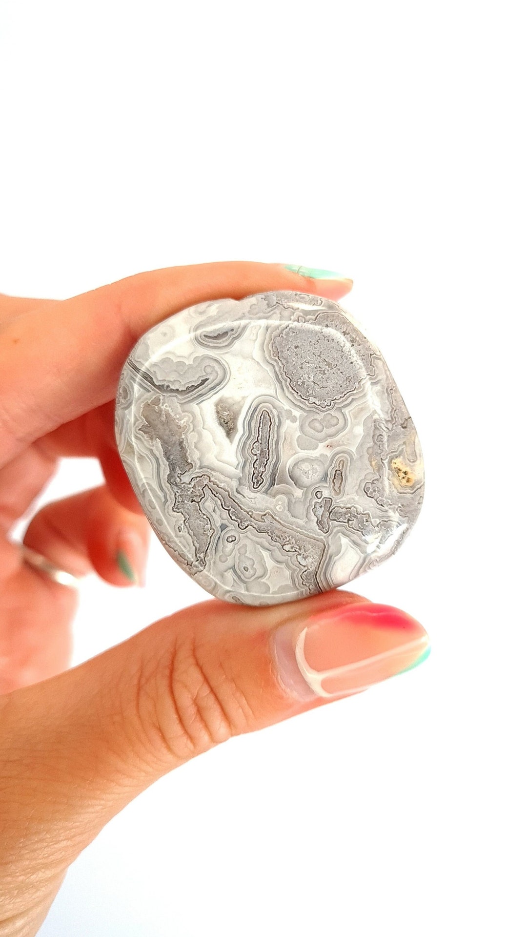 Stunning Crazy Lace Agate Palm Stone Worry Stone - Etsy