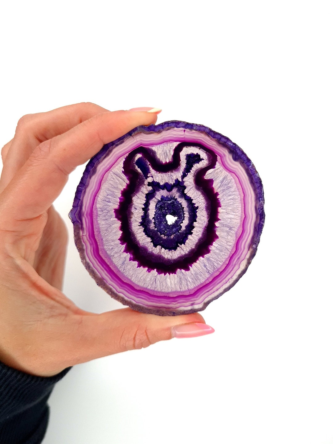 Purple Agate Slab Slice With Free Stand - Etsy