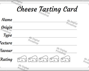 Cheese Tasting Cards - Etsy
