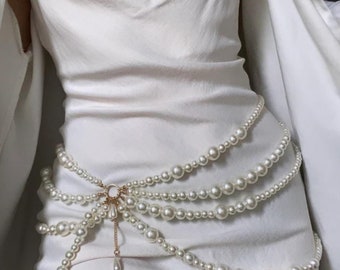 Pearl Body Chain - Etsy