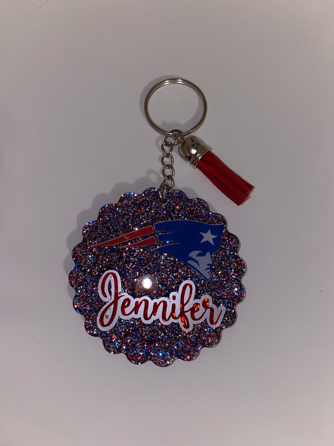 Glitter Nfl/sports Team Keychain - Etsy
