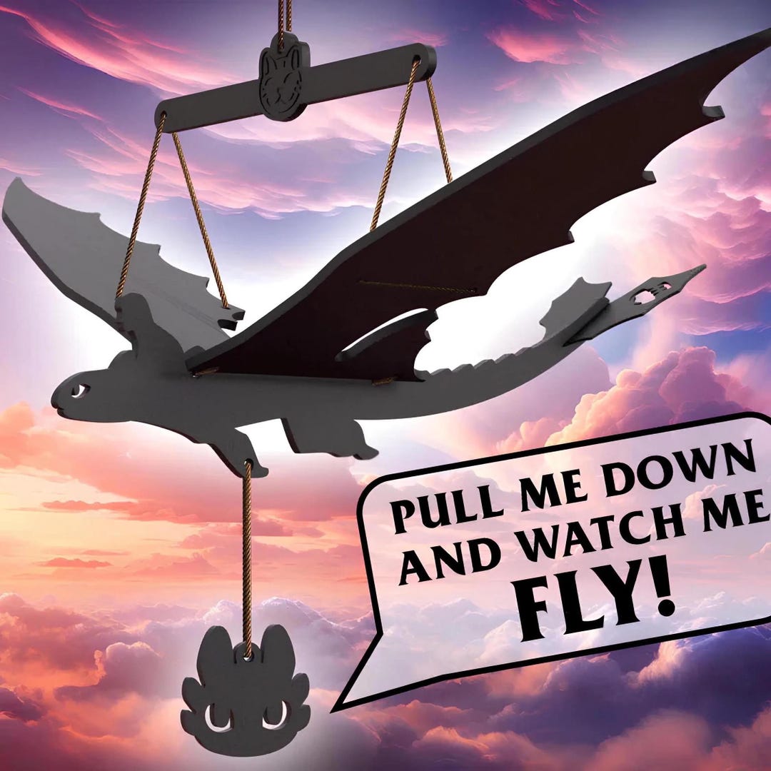 3D Printed Flying Dragon Mobile - DIY Hanging Dragon Decoration ...