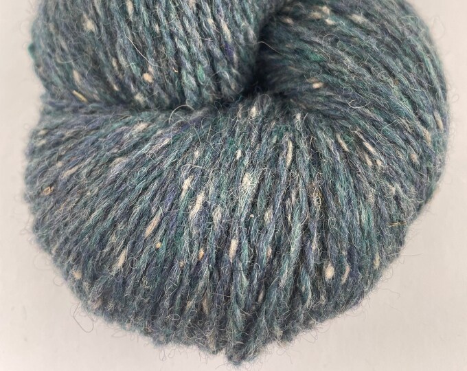 Dundaga Like Tweed/tweed Effect Teal With Blue White Speckles, 70/30 ...