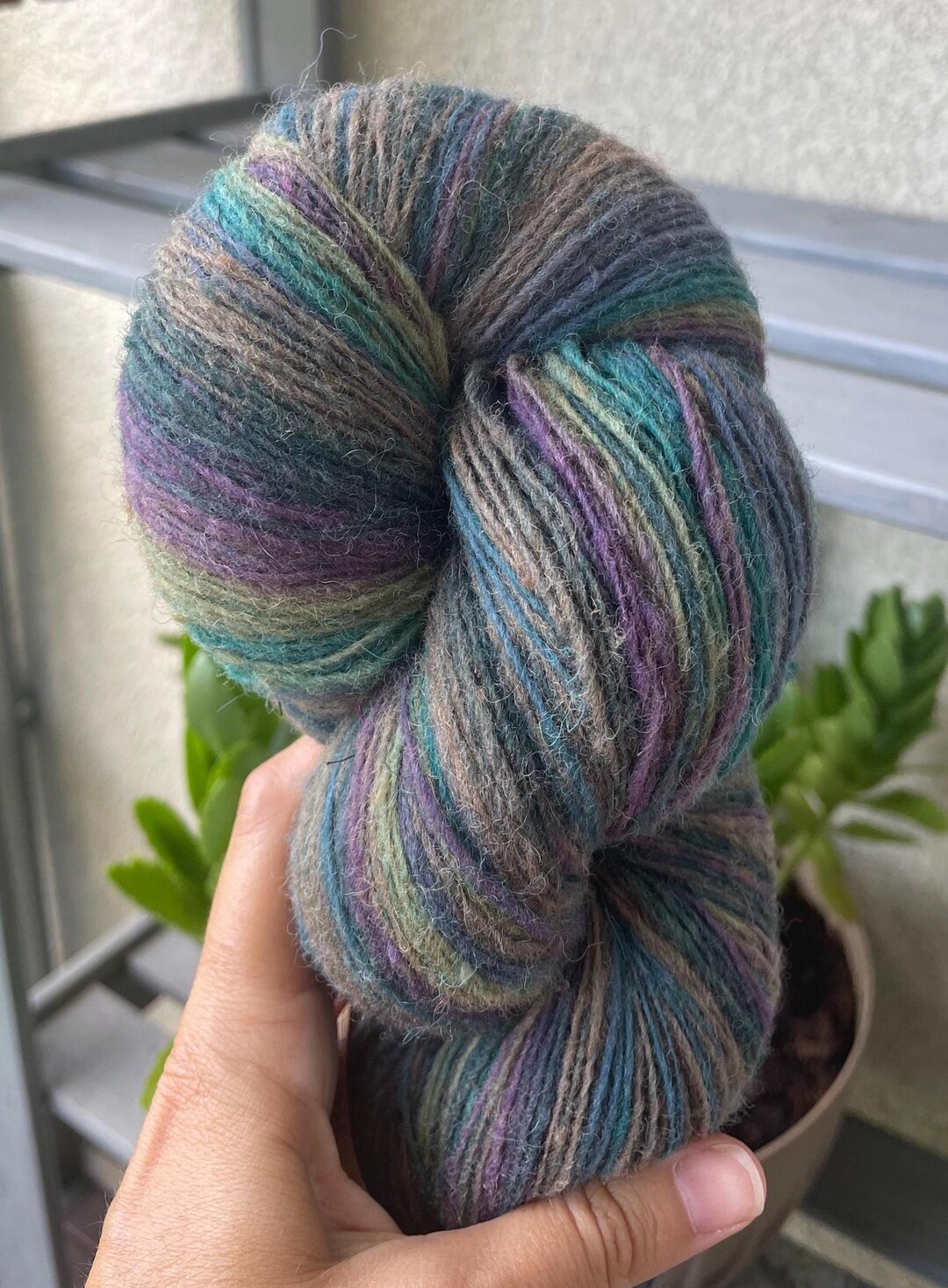 Dundaga Grey Purple Blue Multicoloured Gradient Self Striping Yarn ...