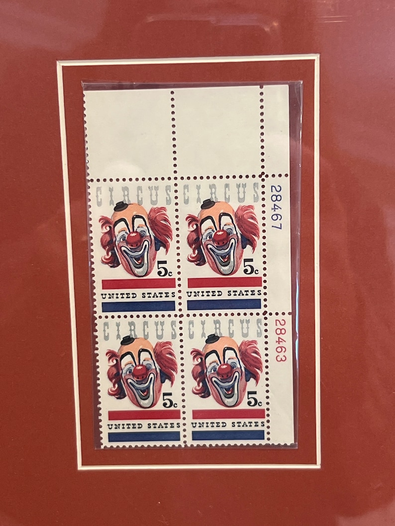 USA Postage Stamps 1966 American Circus Clown 5 Cent Framed Set of 4 - Etsy