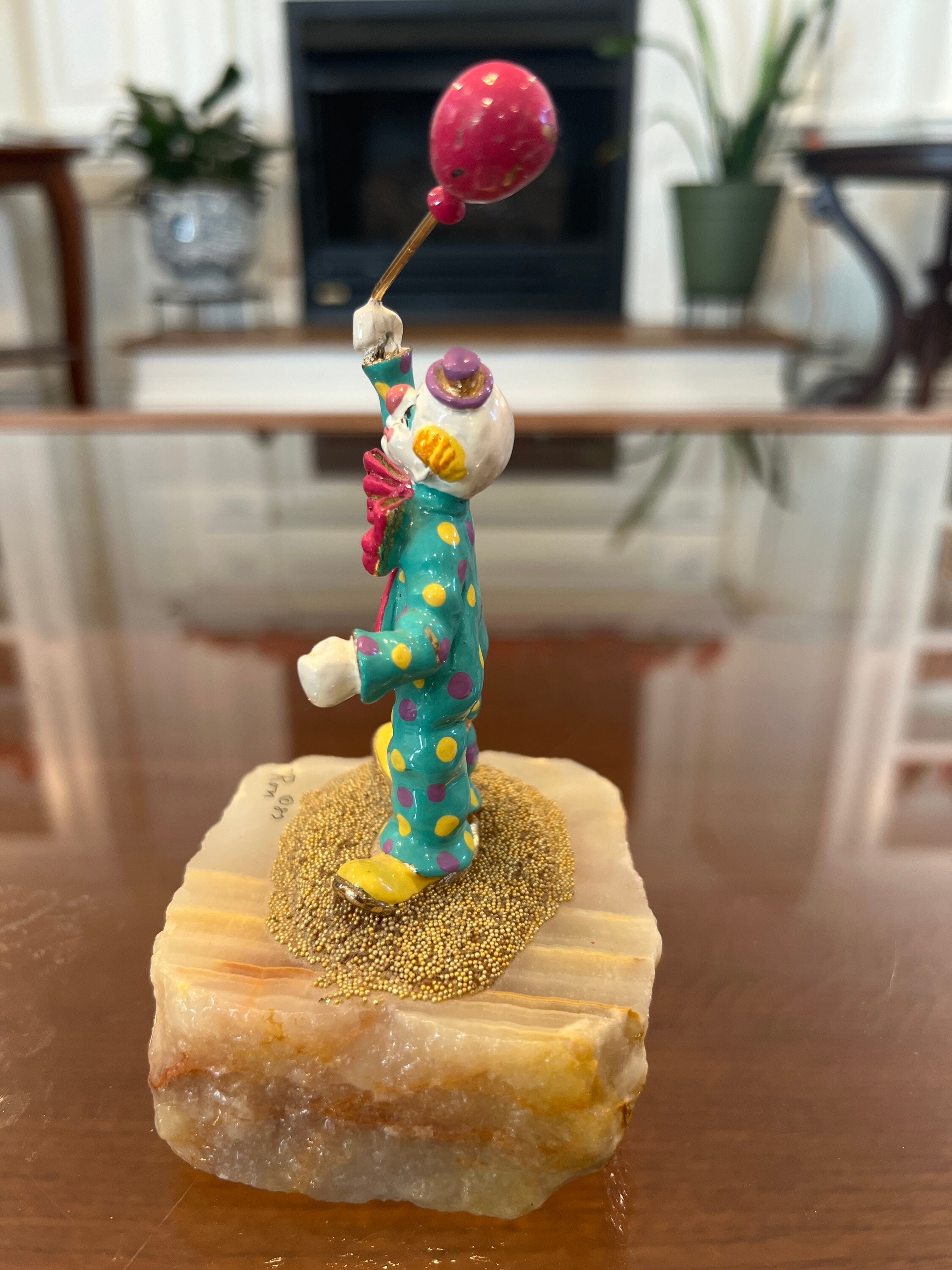 Signed Ron Lee Clown Figurine 1987 Clown W/balloon 24K Gold Plate ...