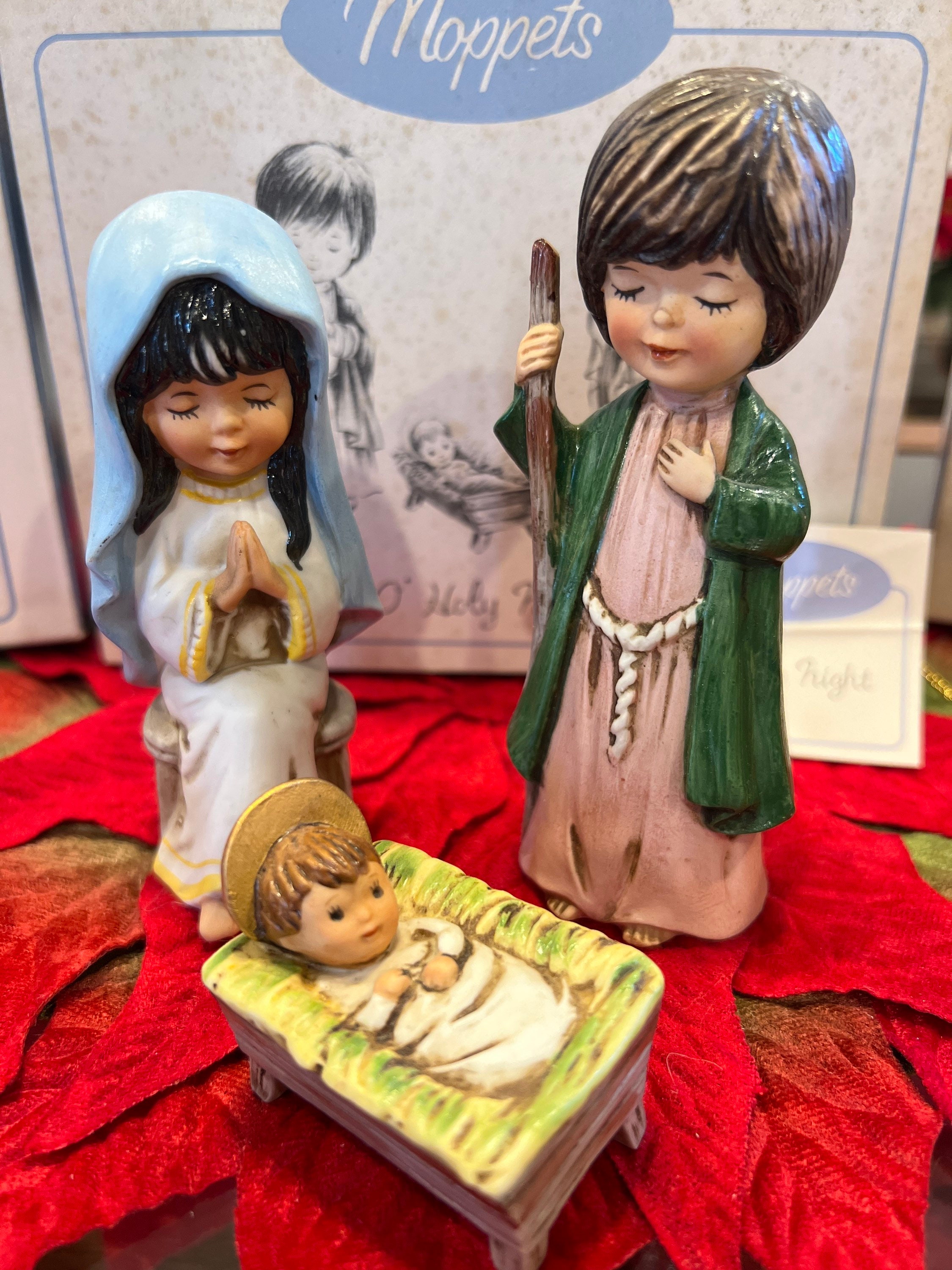 Vintage 1976 Gorham Moppets 9 Pc Christmas Nativity Fran Mar O Holy ...