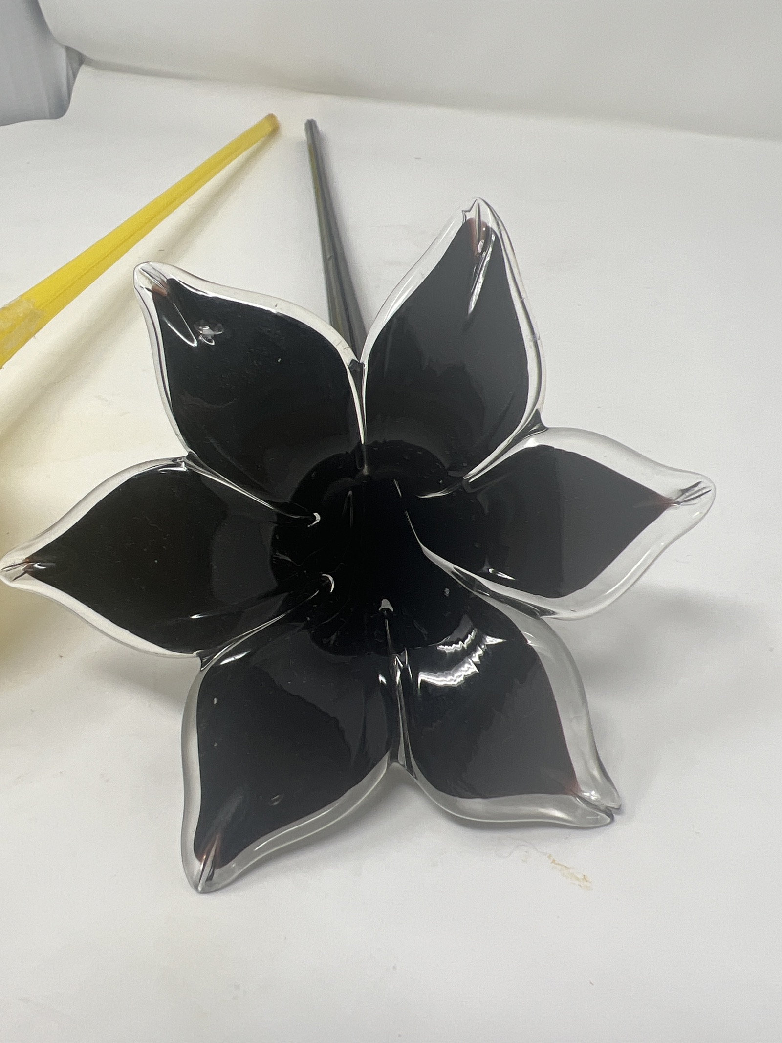 Vintage Murano Style Long Stem Hand Blown 19 Large Glass Flowers Lot of ...