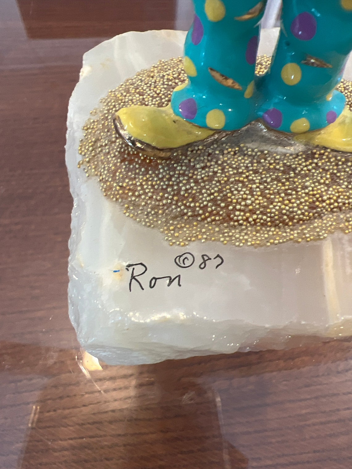 Signed Ron Lee Clown Figurine 1987 Clown W/balloon 24K Gold Plate ...