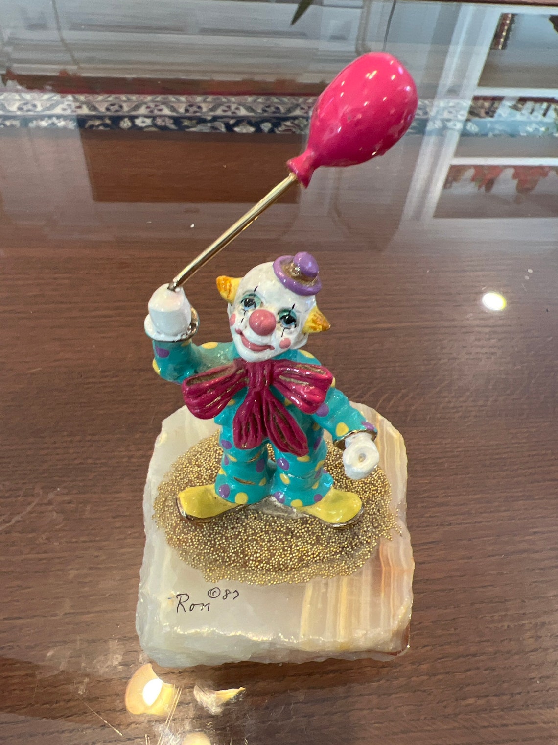Signed Ron Lee Clown Figurine 1987 Clown W/balloon 24K Gold Plate ...