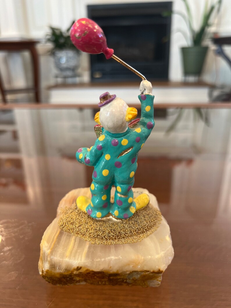Signed Ron Lee Clown Figurine 1987 Clown W/balloon 24K Gold - Etsy
