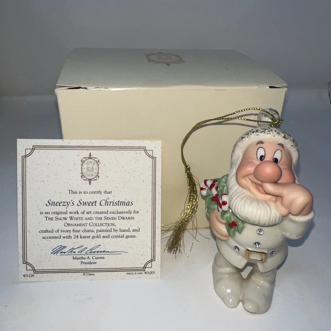 Lenox Disney Showcase Snowwhite Dwarf A Sneezy Sort of Christmas ...