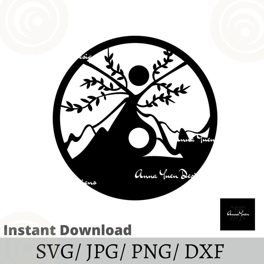 O Sun Mountains Tree Yin Yang, Original Design, Files Digital Download ...