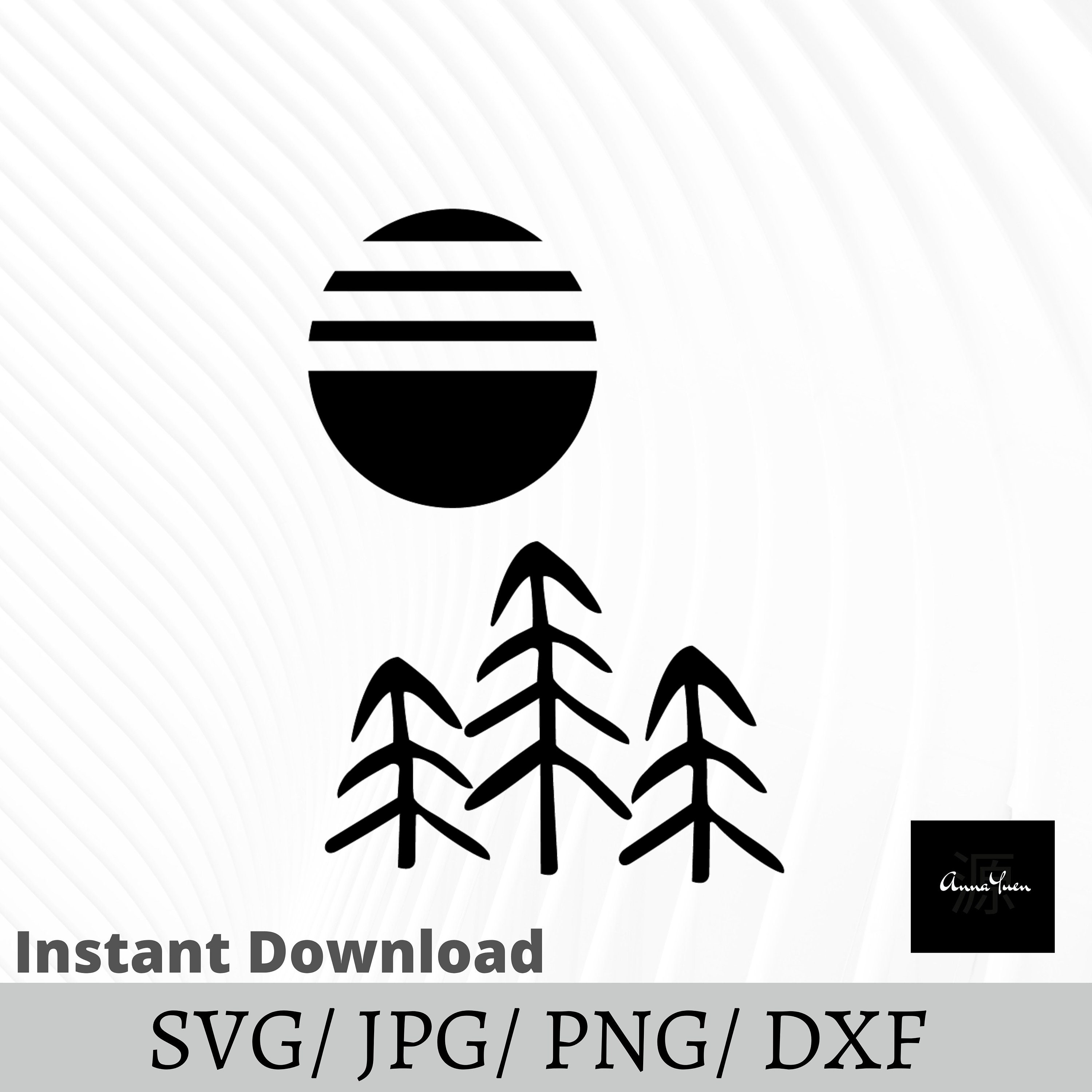 Sun and Trees SVG Original Design Cut File Digital Download | Etsy