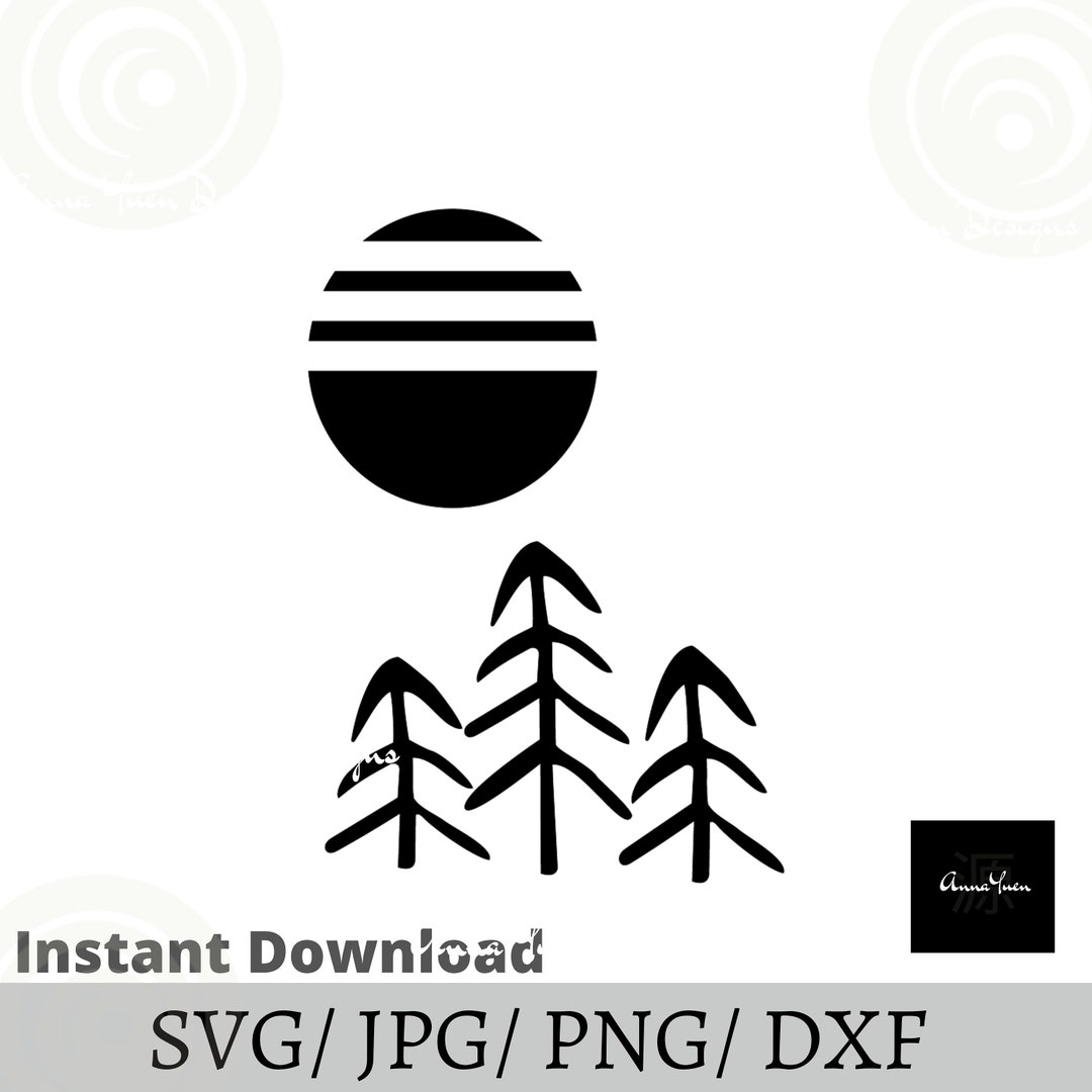 Sun and Trees SVG, Original Design, Cut File Digital Download, Print ...