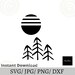 Sun and Trees SVG, Original Design, Cut File Digital Download, Print ...